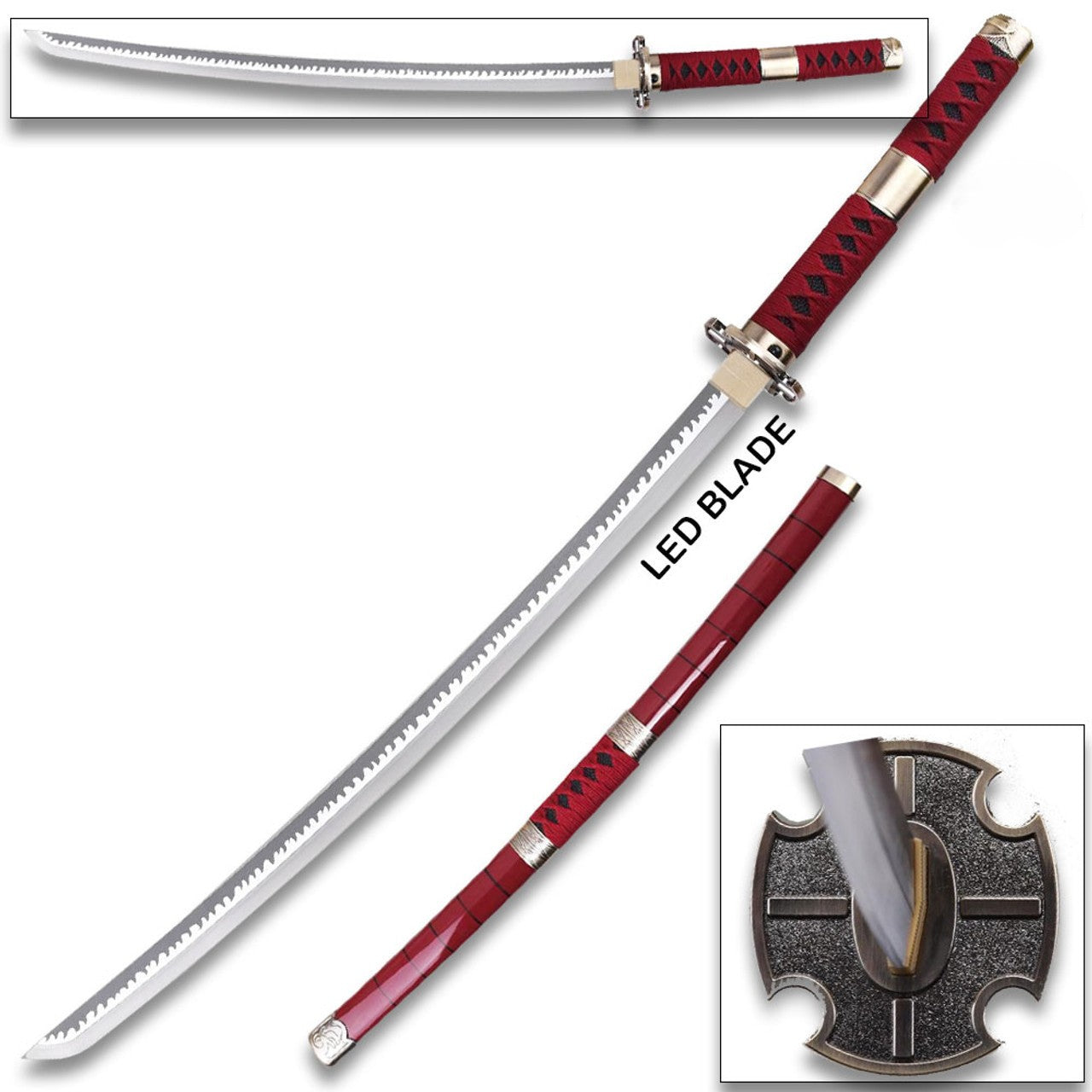 Zoro Wado Ichimonji Sword One Piece Anime LED Light-Up Wood Blade ...